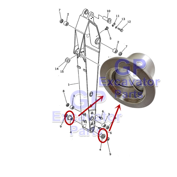 PC200-5 / PC220-5 HYDRAULIC EXCAVATOR BUCKET ARM BOOSTER STEEL BUSHING ...