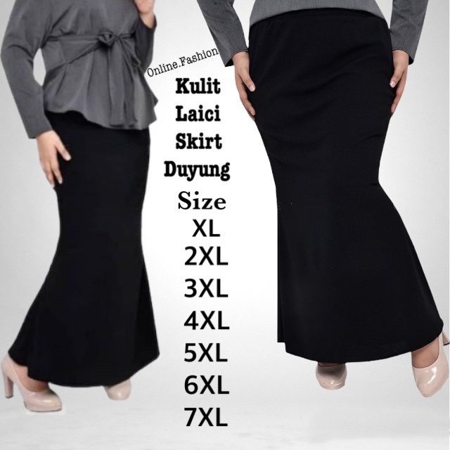 Muslimah Skirt Mermaid/Skirt Duyung Kulit Laici Size XL To 7XL - OF ...