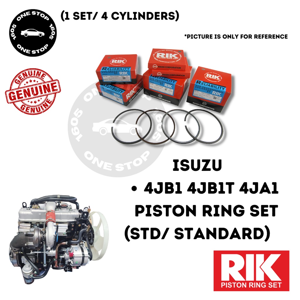 ISUZU 4JB1 4JB1T 4JA1 JAPAN PISTON RING STD STANDARD SET (17490 ...
