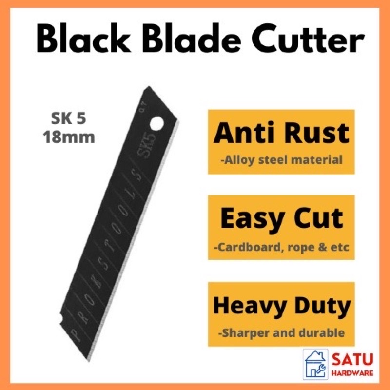 30° SK5 Big & Small Black Blade Cutter Knife/ Pisau Mata/ Tahan Karat (10pcs) | Shopee Malaysia