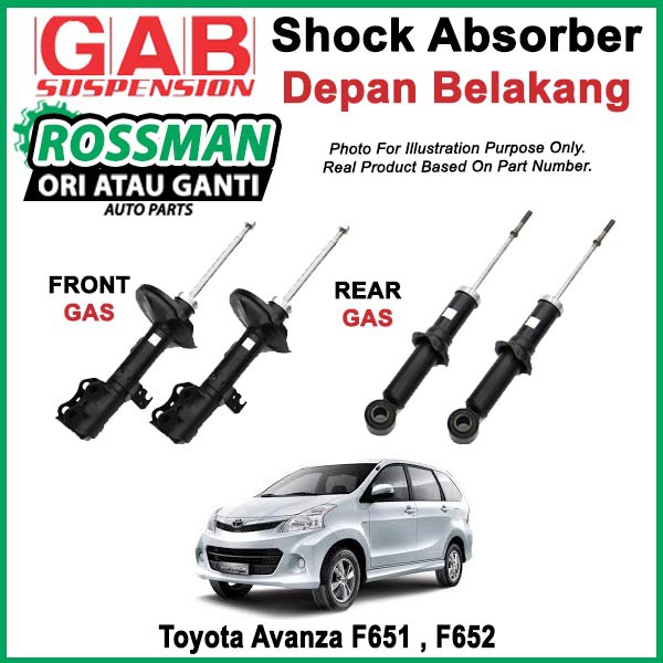 Toyota Avanza F651 , F652 Original GAB Premium Absorber Set | Shopee ...