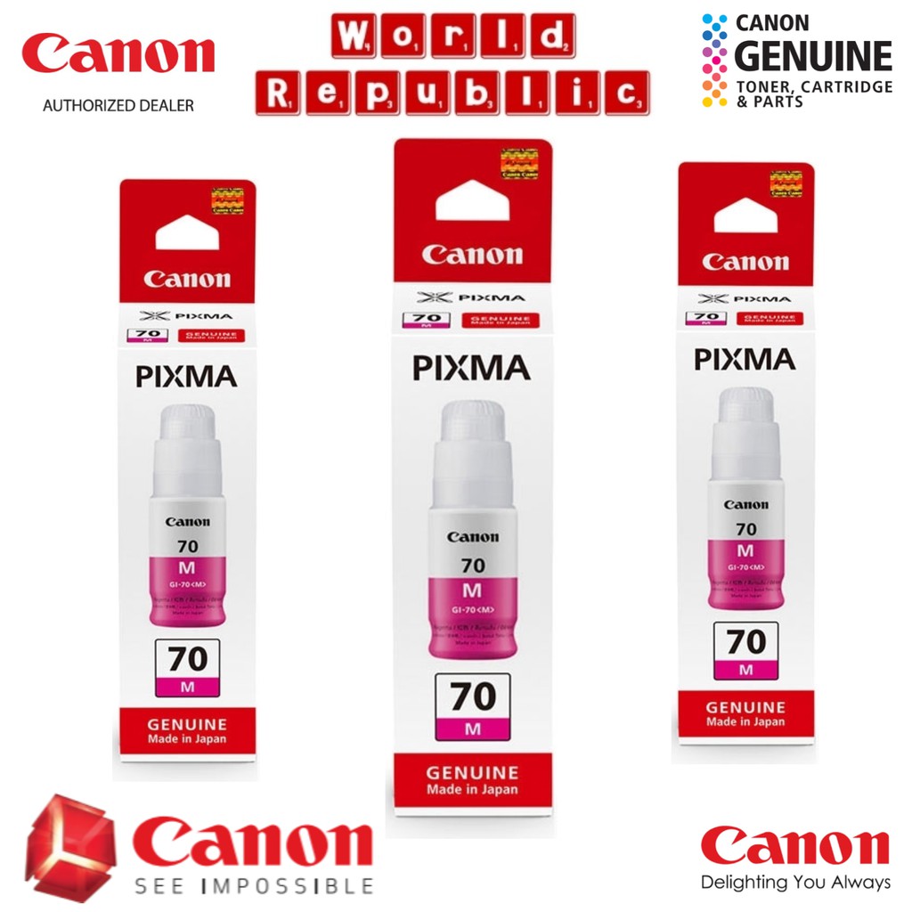 Canon GI-70 Bottle Ink Black Cyan Magenta Yellow (Original) GI70 GI 70 ...