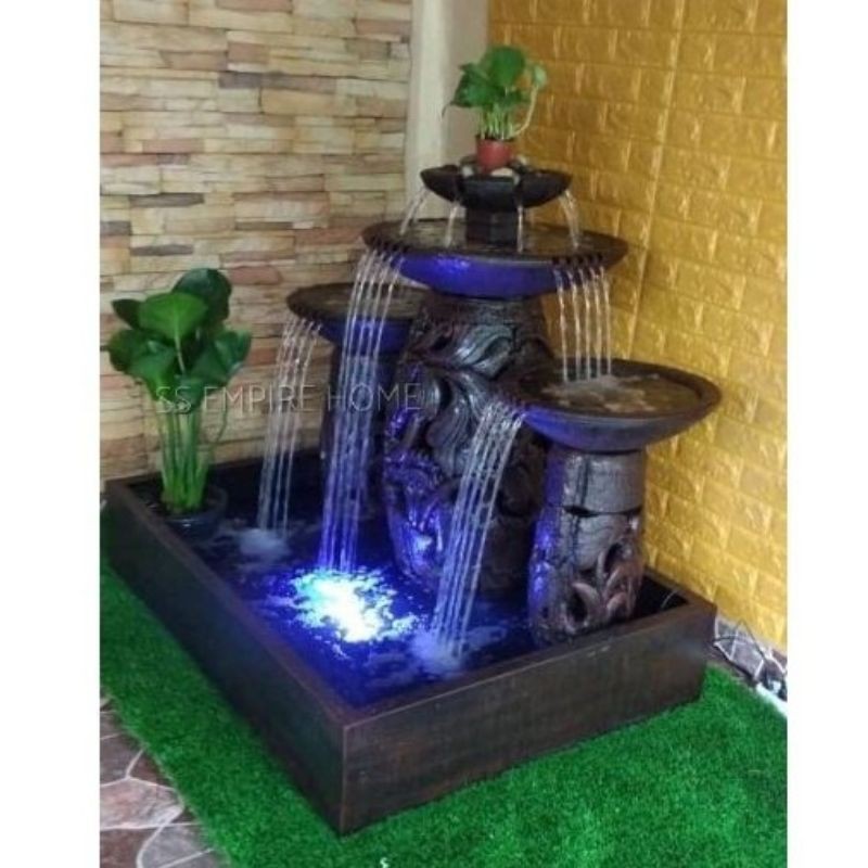 S43 Brown Feng Shui 4x3 / 4x4 Water Pond Fountain Kolam Air Sandstone ...