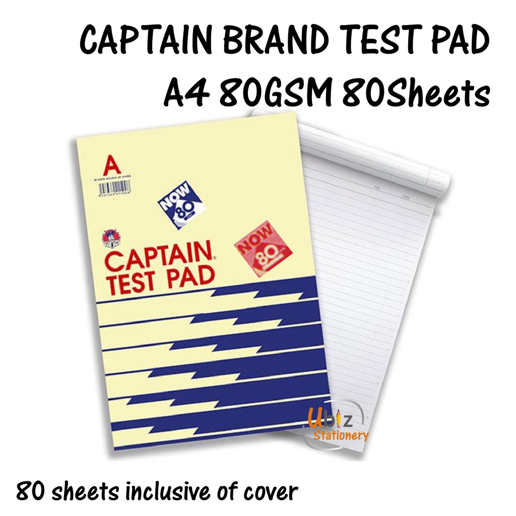 Captain Test Pad / Exam Pad - A4 80gsm 80 sheets | Shopee Malaysia
