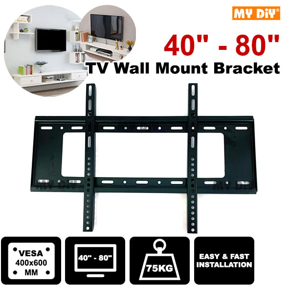 MYDIYHOMEDEPOT - TV Bracket 40" - 80" Inch TV Bracket Wall Mount Flat ...