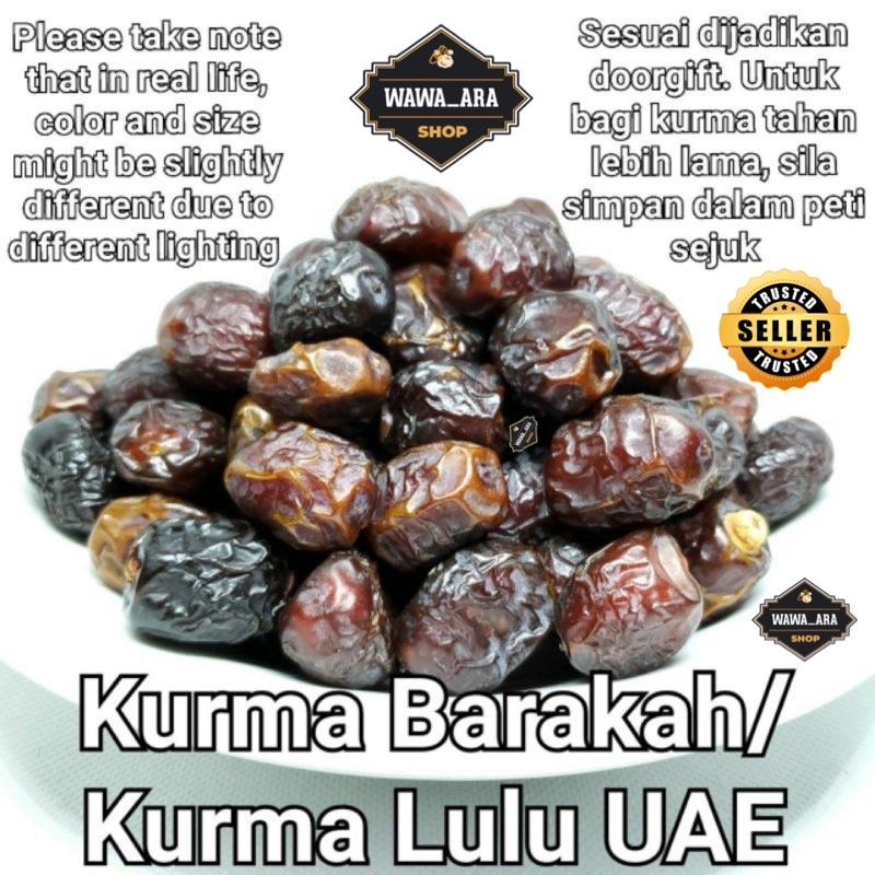 Kurma lulu UAE / Lulu dates 500 gm / Kurma khalas dubai / kurma cina ...