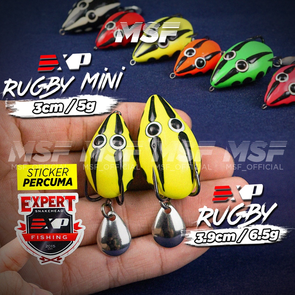 [MSF] EXP Rugby / Rugby Mini Soft Frog Thailand | 3cm 3.9cm | Haruan Killer | Katak Getah ...