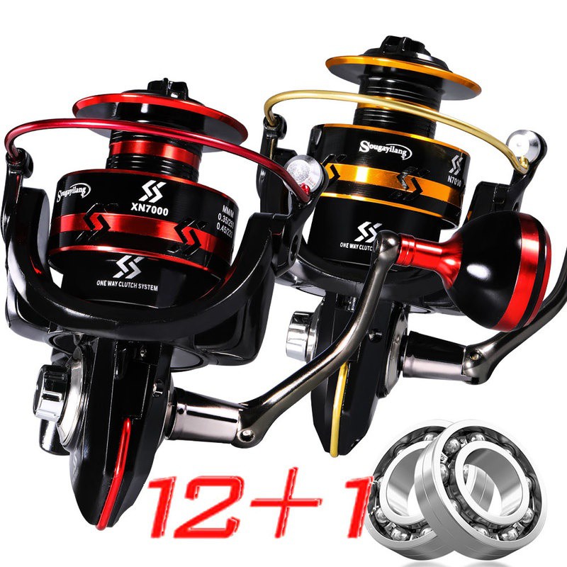 Sougayilang Fishing Reel Max Drag 30kg 2000-7000 Size 12+1BB Mesin ...