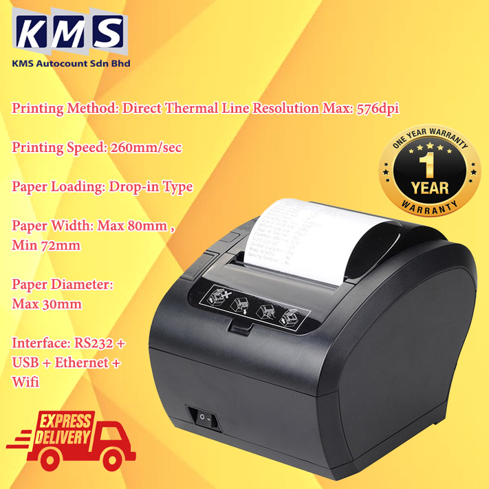 ZY MP608 80MM (WIFI) THERMAL RECEIPT PRINTER - MESIN RESIT | Shopee ...
