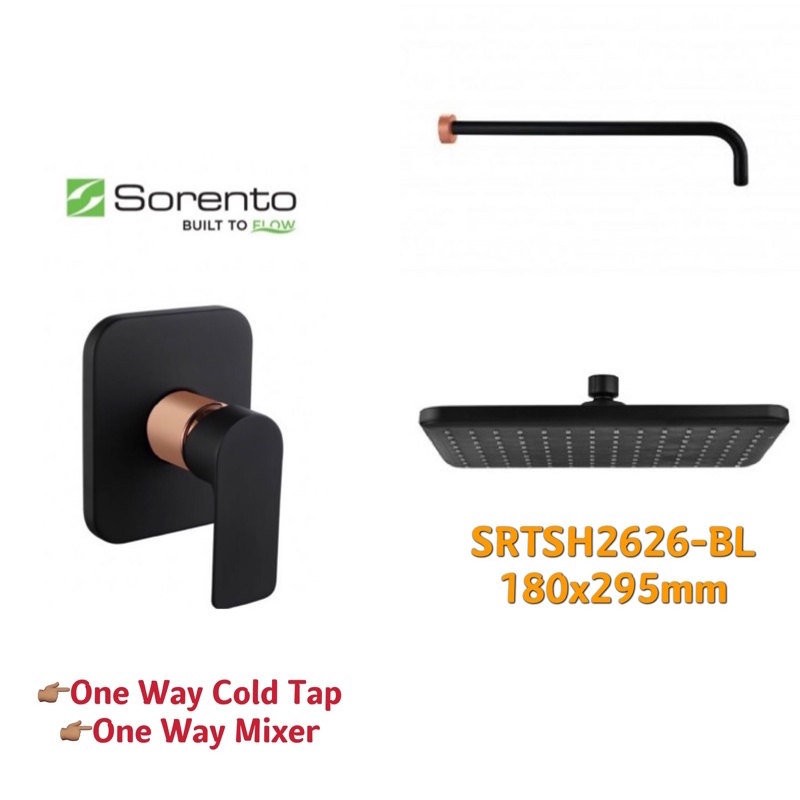 SORENTO PROMOTION SET🔥CONCEALED SHOWER COLD TAP/ONE WAY MIXER BLACK ...