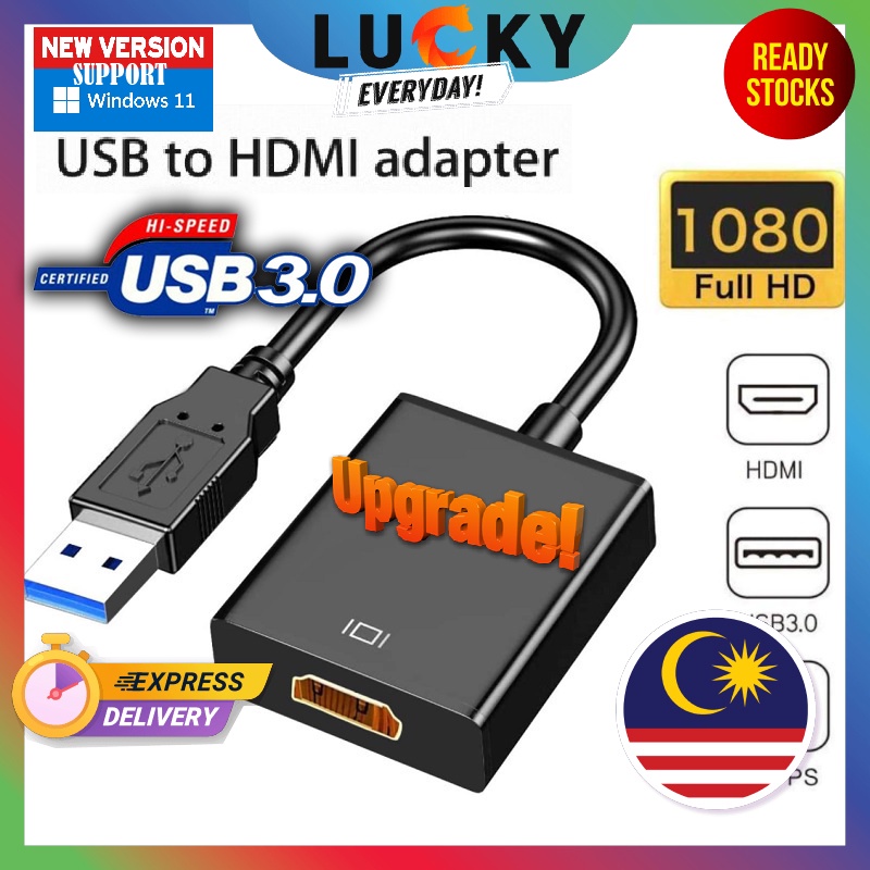 USB 3.0 to HDMI Adapter Cable Converter Multi Display Video Cable for ...