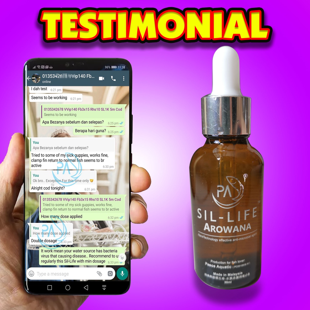 PA Sil Life Arowana aquarium Ikan kelisa goldfish lobster Dropsy Velvet fungal FIN ROT fish ...