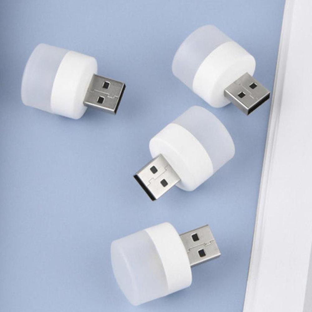 USB Night Lights Mini LED Bulb Warm White Compact For Bedroom Kitchen Car USB Atmosphere Light ...