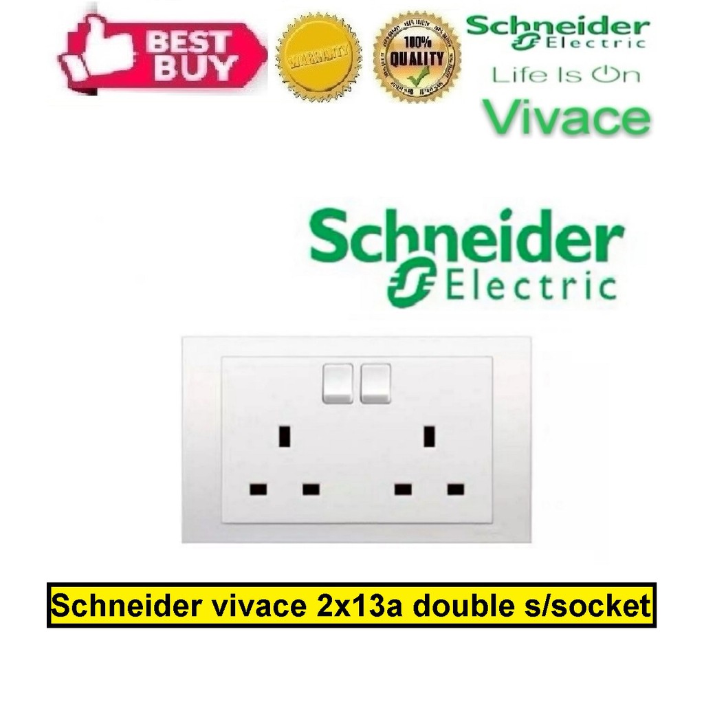 Schneider vivace 2x13a double s/socket | Shopee Malaysia