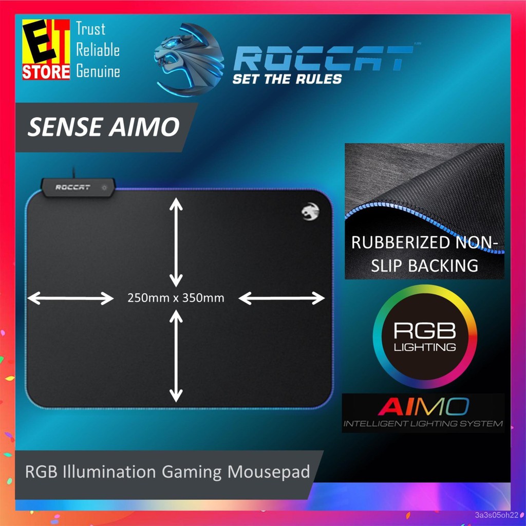 FLwG ROCCAT SENSE AIMO - RGB ILLUMINATION GAMING MOUSEPAD (ROC-13-370 ...