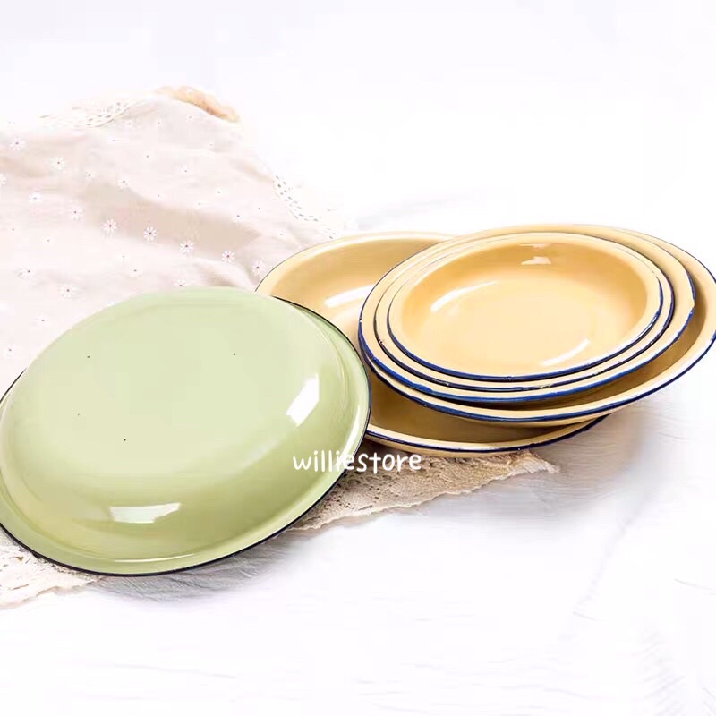 Enamel Plate Traditional Nostalgic Vintage/Enamel Rice Plate/Pinggan ...
