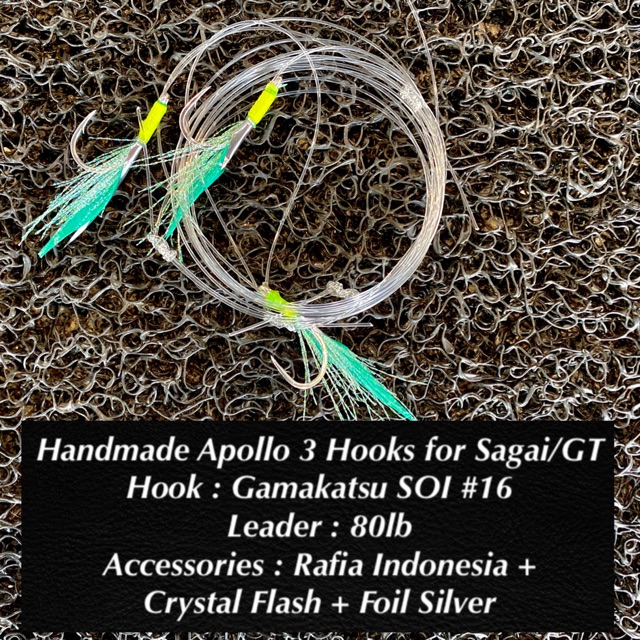 Handmade Apollo 3 mata Special untuk Sagai / GT dengan Leader 80lb ...