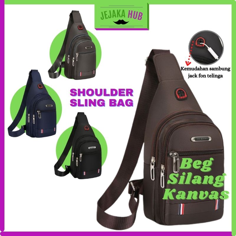 Beg Silang Kanvas Beg Sandang Tepi Beg Galas Tepi Men Crossbody Bag ...