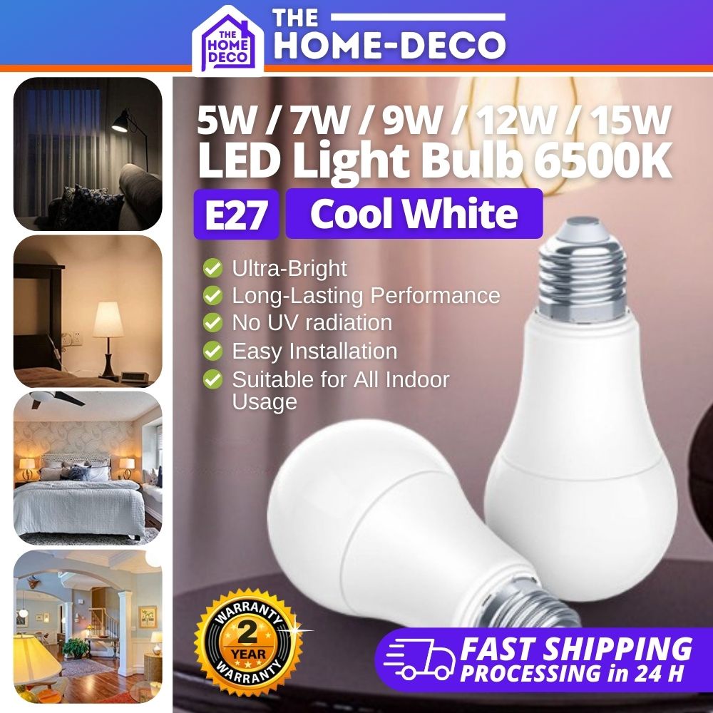 E27 LED Light Bulb Cool Daylight Energy Saving Mentol Lampu ( 3W 5W 7W 9W 12W 15W 18W 25W ...
