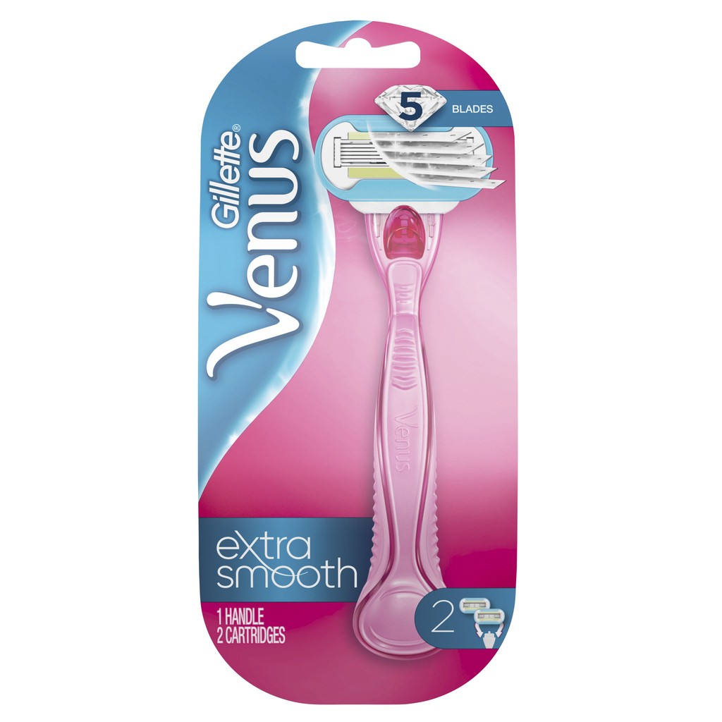 Gillette Venus Extra Smooth Pink Razor (1 Handle + 2 Blades) | Shopee ...