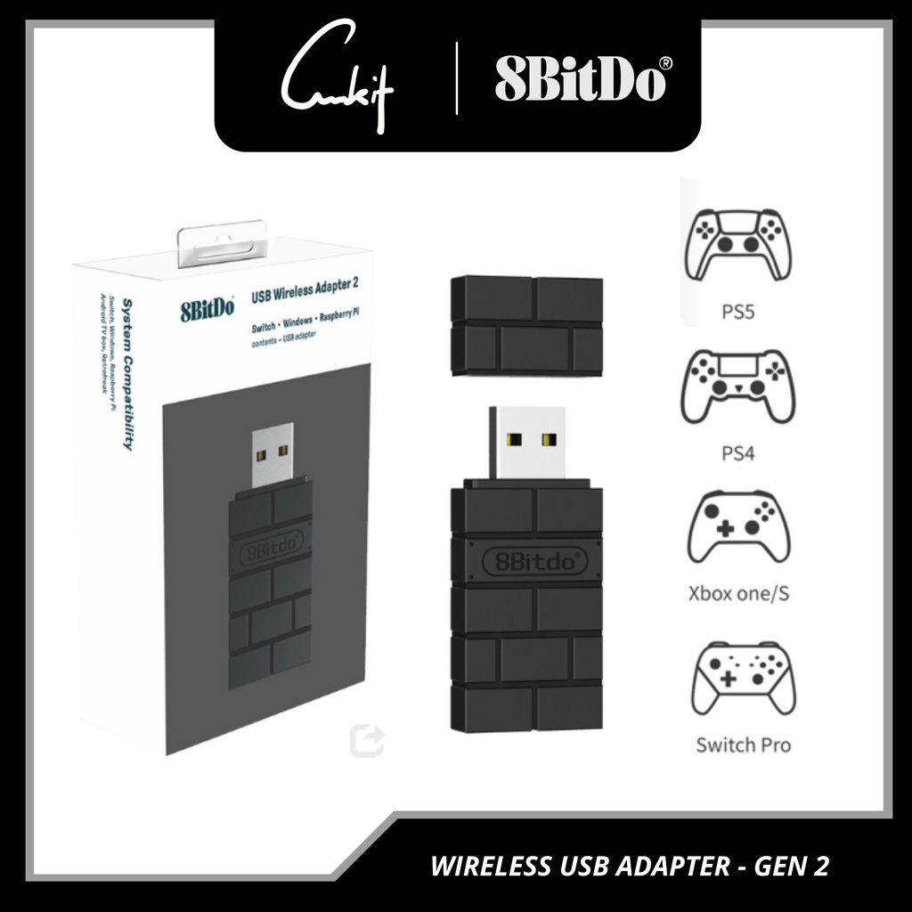2025 SALE 】8BitDo Wireless Adapter 2 Compatible PS5 DS Dualsense XBOX ...