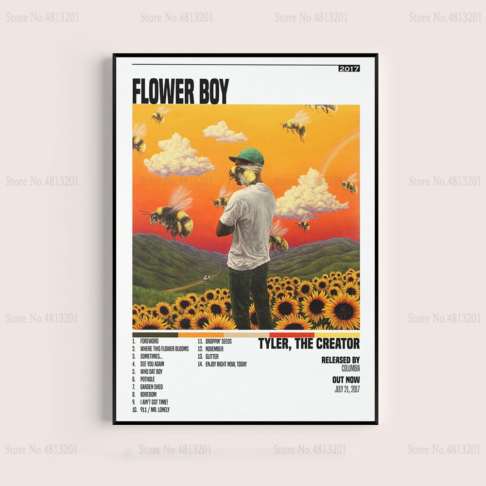 Tyler The Creator Flower Boy Album Rapper Fashion Painting Canvas ...