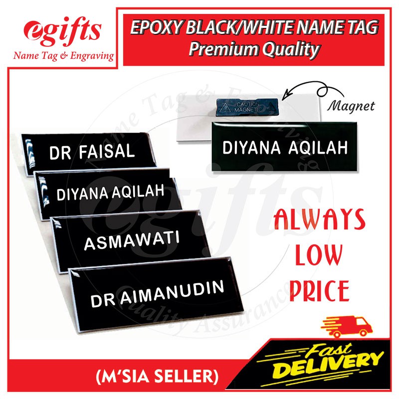 Name Tag Epoxy MAGNET, Penjawat Awam, Tag Name Pejabat, Tag Nama ...