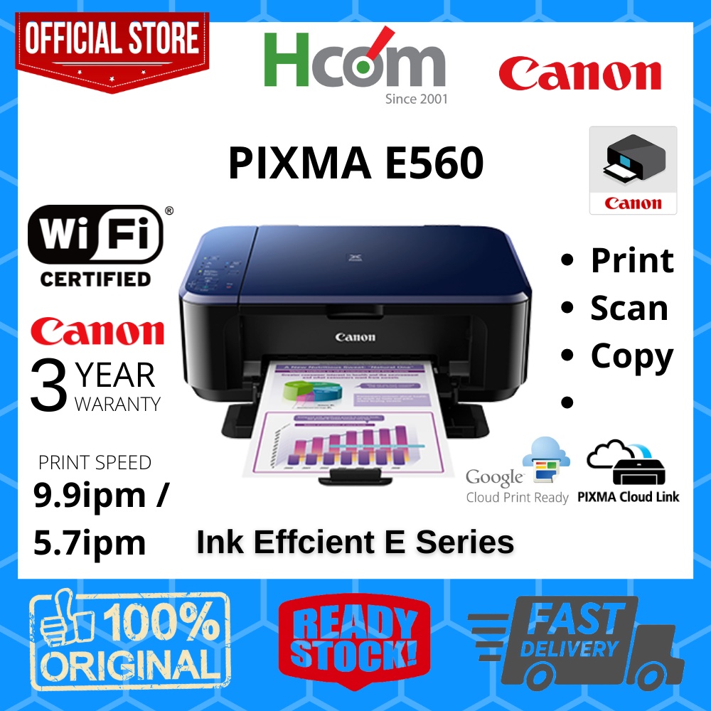Canon PIXMA E560 All In One Wireless Ink Efficient Printer Print/Scan/Copy, Cartridge PG-89 ...