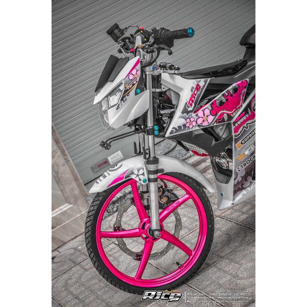 Raider FI Removable Stamp With Satria Letter Pattern In White Pink ...