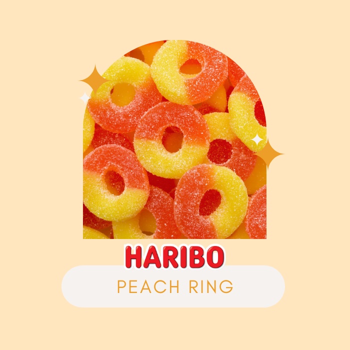 Haribo Peach Ring +-90g Repack Gummy Candy (HALAL) | Shopee Malaysia
