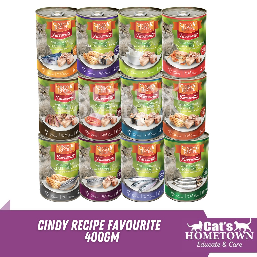 1 Dozen Cindy Recipe | 12 x 400g Canned Food | Makanan Kucing Wet Food ...