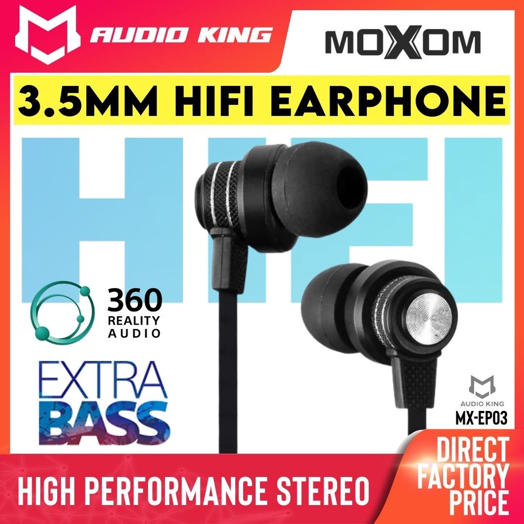 MOXOM Earphone 3 5mm Earphone With Mic MX-EP03 Bass Earphone Wired Earphone Android Earphones ...