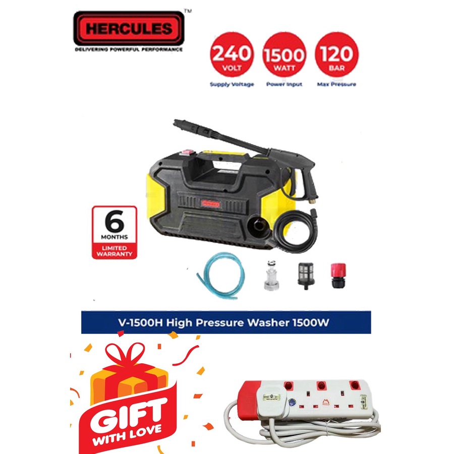 HERCULES V-1500H High Pressure Washer 1500W | Shopee Malaysia