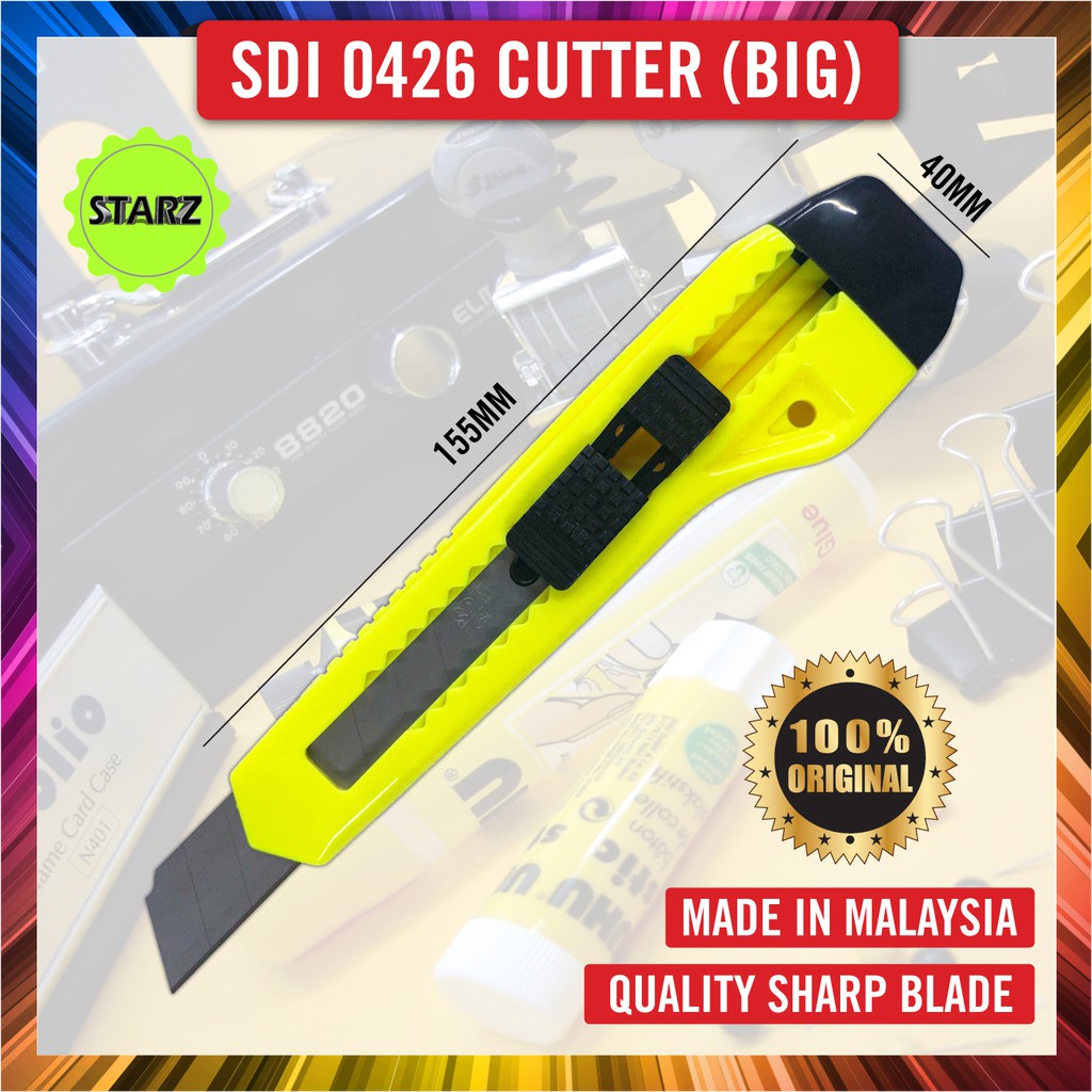 SDI 0426A Big Cutter Knife 18mm / Pisau Tolak Besar Pemotong 155mm x ...