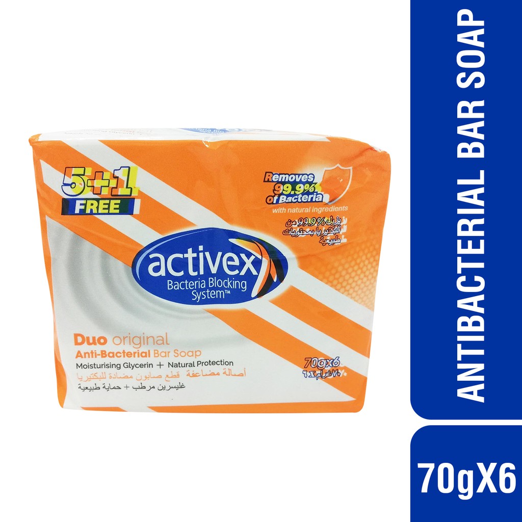 Activex Duo Original Antibacterial Bar Soap (70g x 5) [Free 1] | Shopee Malaysia