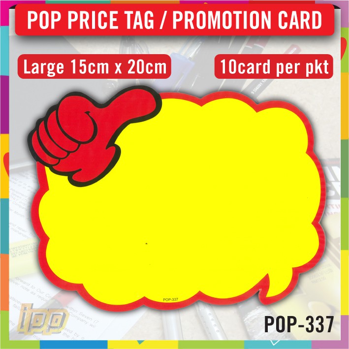 POP Price Tag Promotion Cards / Thumbs Up Pop Price Tags / Jualan Tag ...