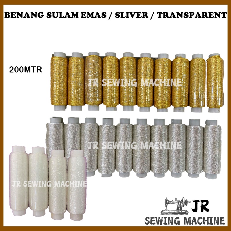 Benang Sulam Emas/ Sliver Embroidery Thread / TRANSPARENT NYLON THREAD ...