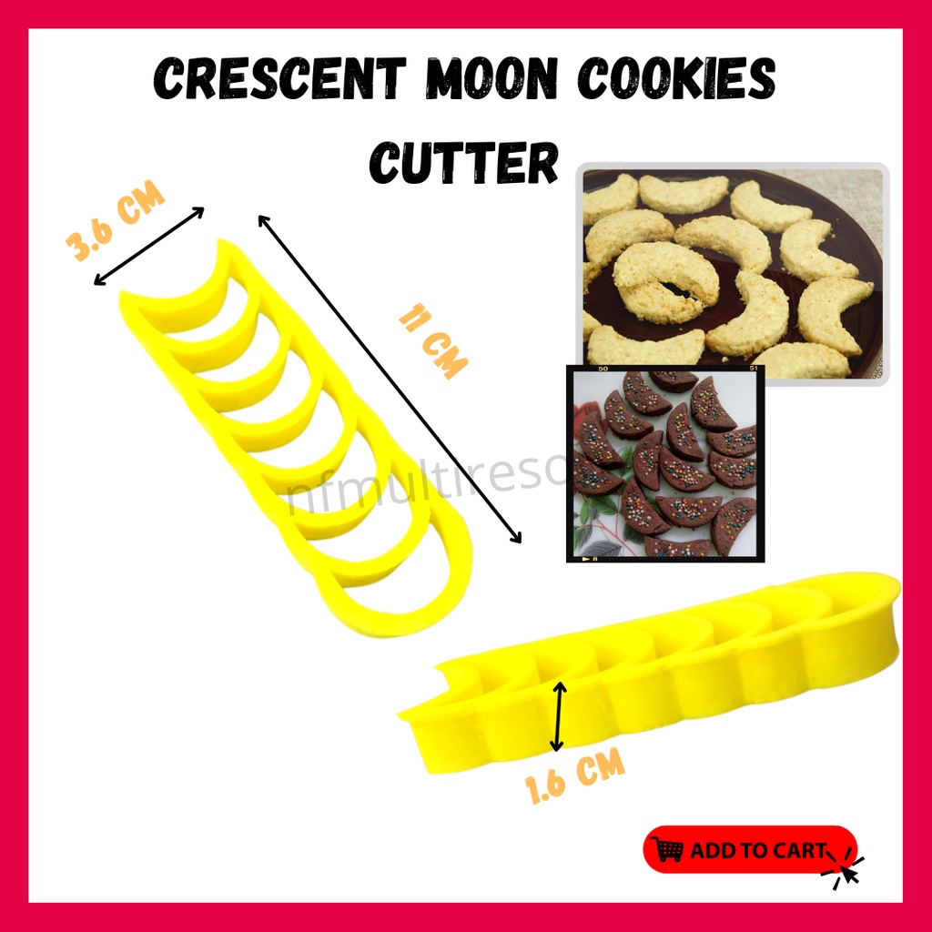 Cutter Cookies Penekap Biskut Bulan Sabit Love Plastik Rectangle ...