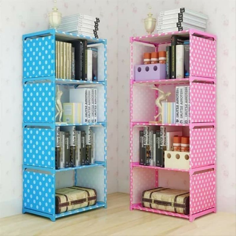 Multipurpose Cloth Shelf 5-level 4-tier Bookshelf portable ...