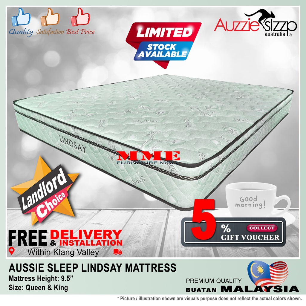 FREE DELIVERY BEST BUY 9.5” AUSSIE SLEEP LINDSAY SPRING MATTRESS (SIZE ...