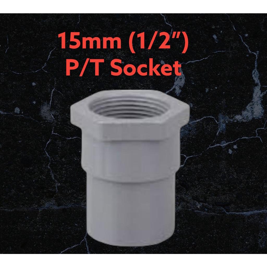 15MM (1/2") PVC Fitting / PVC Connector - Socket/Elbow/Tee - P/T Socket Elbow/Valve Socket/Plug ...