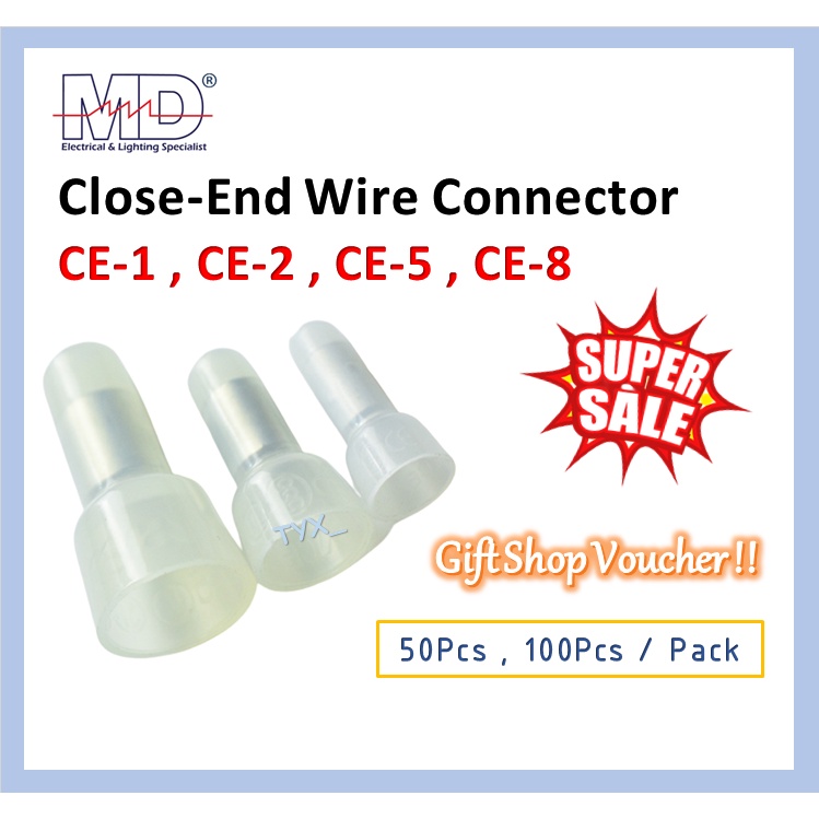 Closed End Crimp Caps Electrical Wire Terminals Connectors Cap | Shopee ...