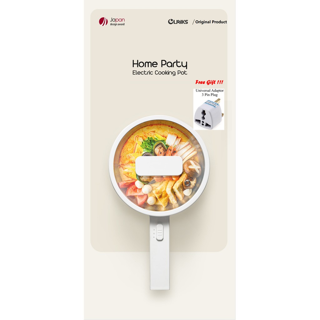 (Steamer & FOC SOCKET) Olayks Multifunction Electric Cooker Steamboat Pot Non-Stick Frying Pan ...