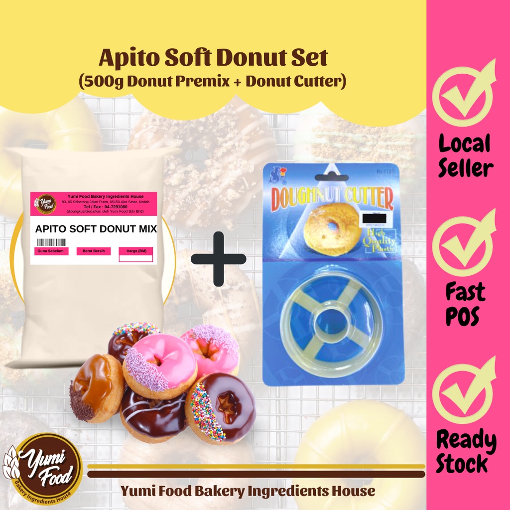 [READY STOCK] Apito Donut Mix 500g Bundle + Cutter 112B/ Donut and Cutter Set/ Dougnut/ Dolnat ...
