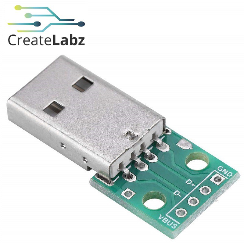 USB-A to DIP Adapter board USB male to 4-pin socket 2.54mm pitch ...