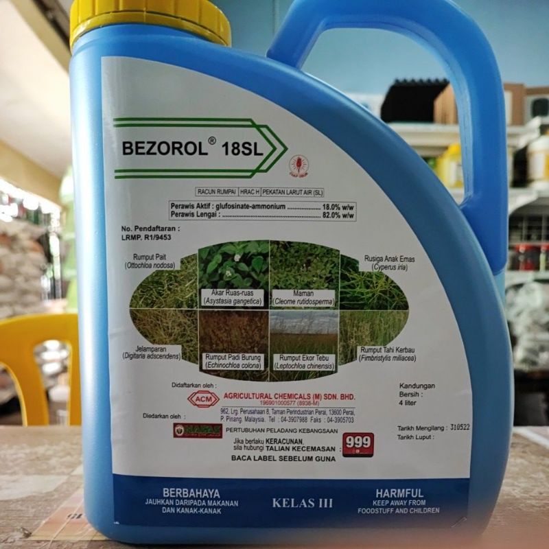 Bezorol 18SL 4L Glufosinate Ammonium / Racun Rumput Sambau | Shopee ...