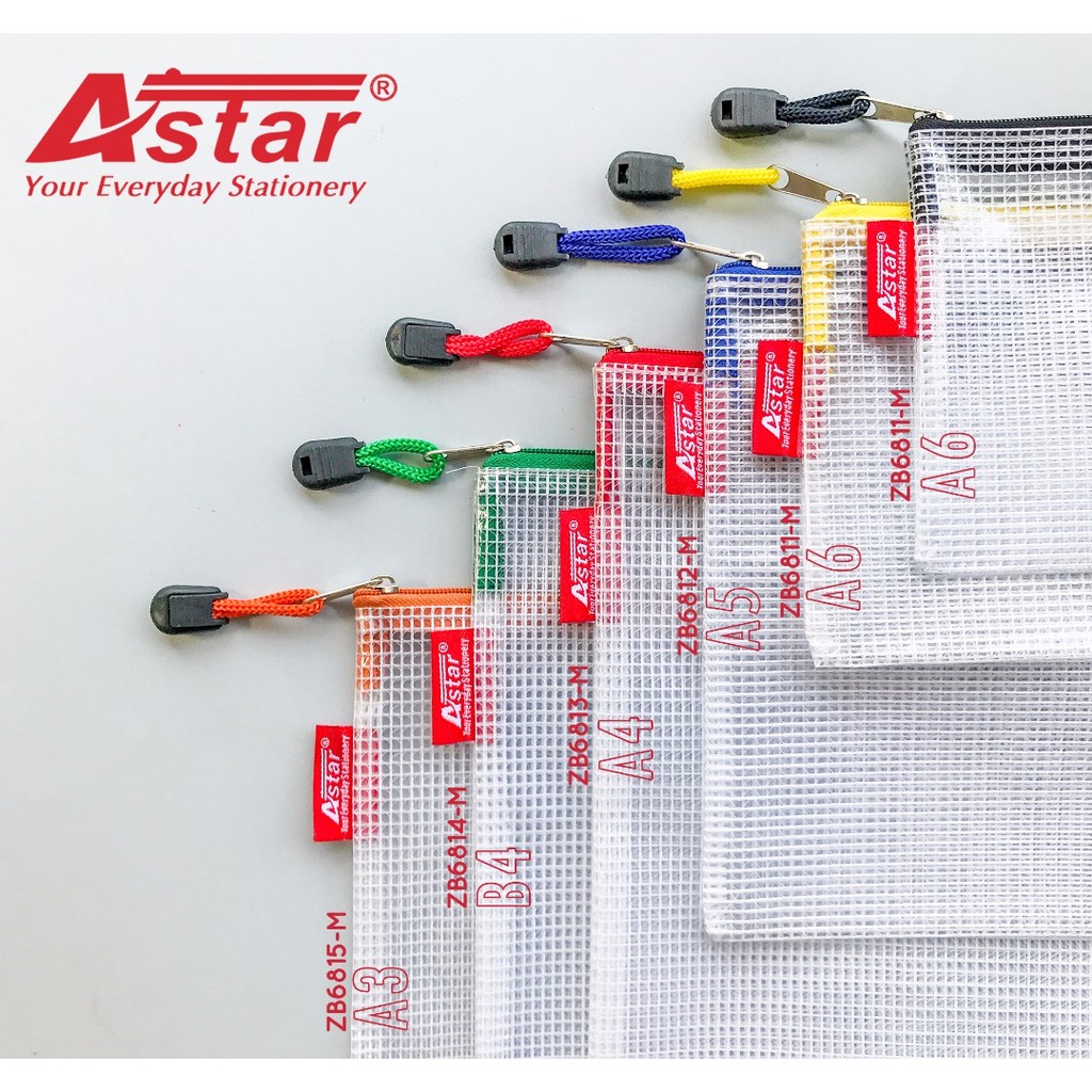 Astar A4 Zipper Mesh Waterproof File Document Bag-12pcs | Shopee Malaysia