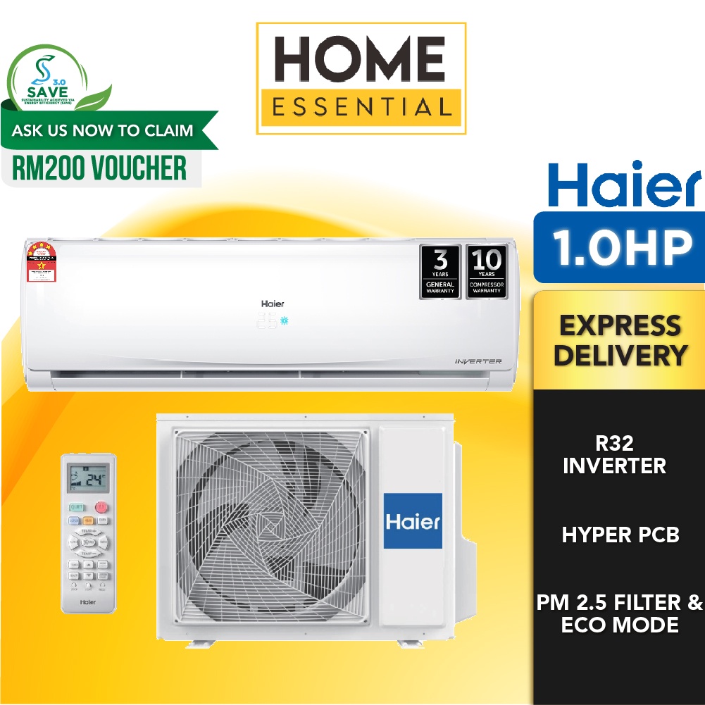 Haier R32 Smart Clean Inverter Air Conditioner PM2.5 Filter Hyper PCB ...