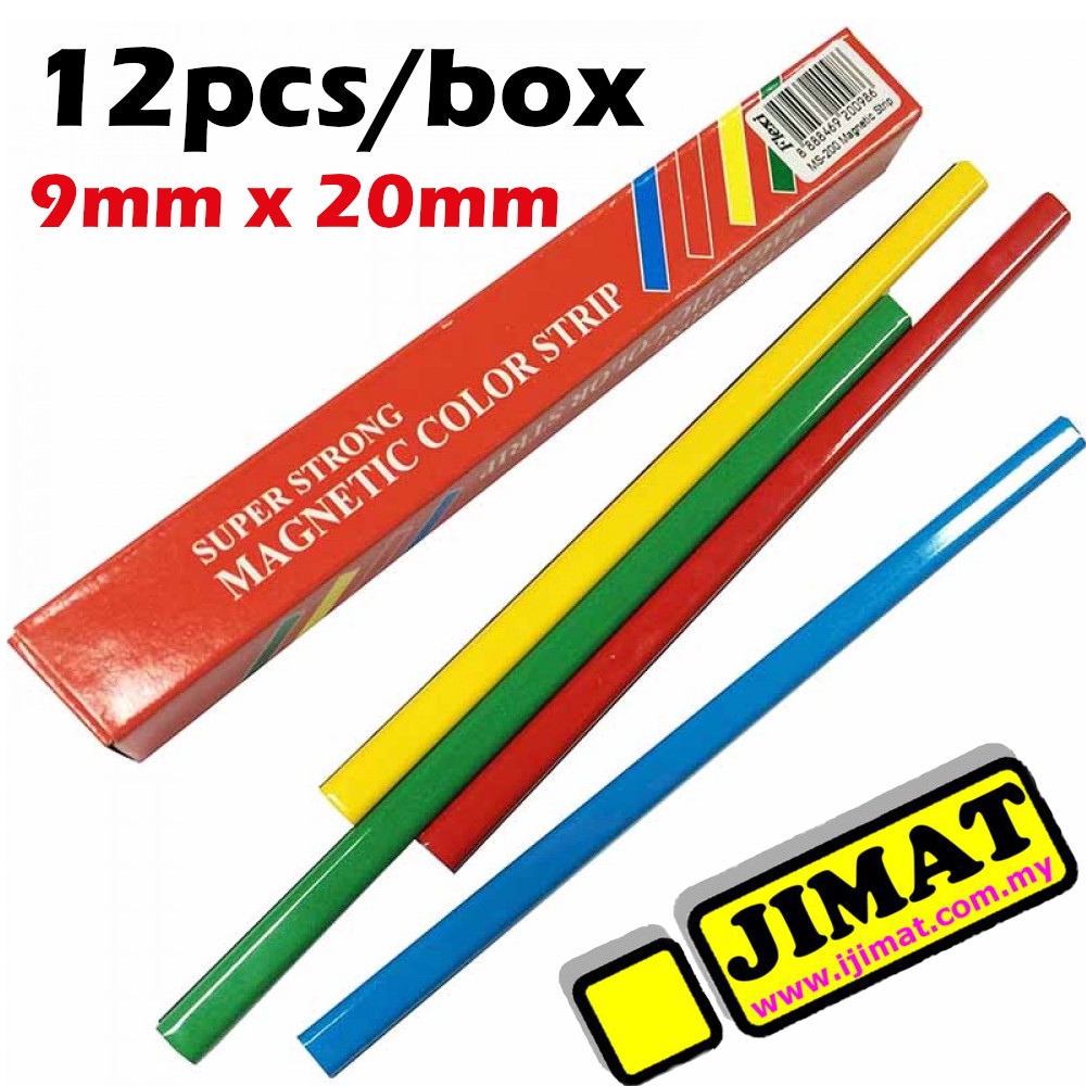 12 PCS Whiteboard Magnetic Strip Bar / Colour Magnet Bar / 白板磁铁条 ...