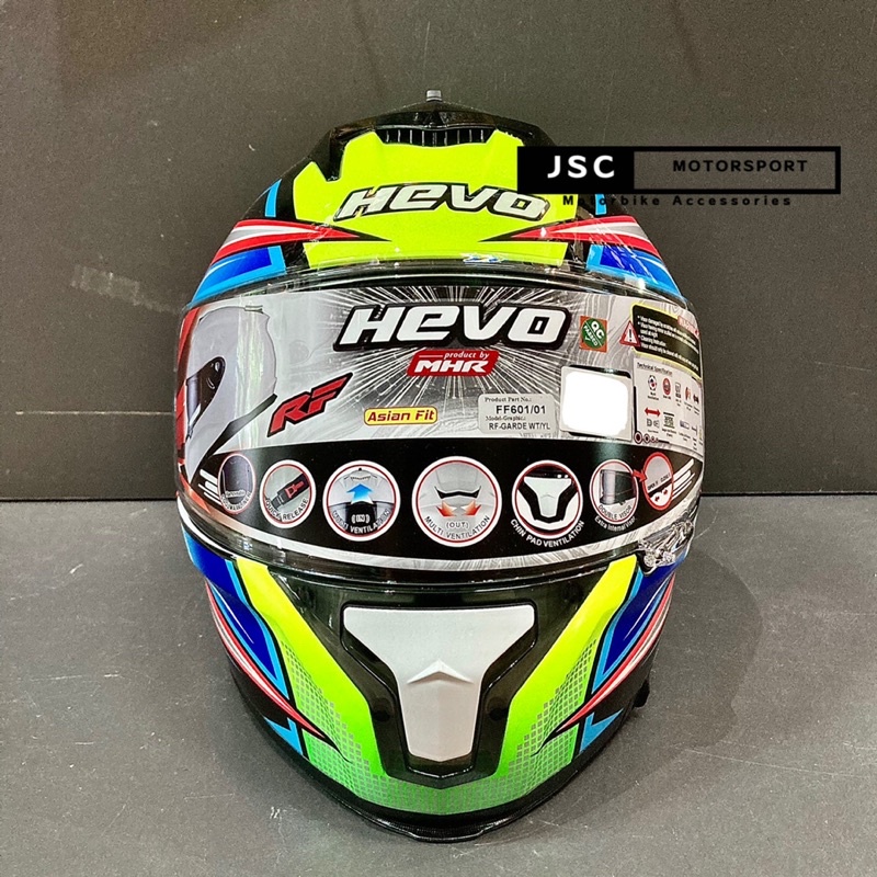 HEVO FF601 RF-GARDE FULLFACE HELMET (WHITE YELLOW) | Shopee Malaysia